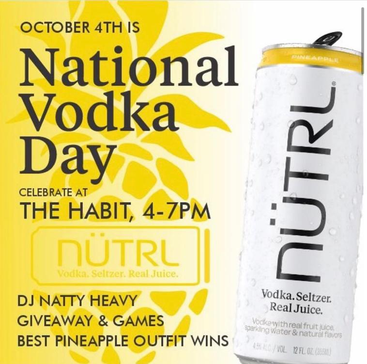 NUTRL – National Vodka Day Celebration – The Peacock Restaurant and Bar